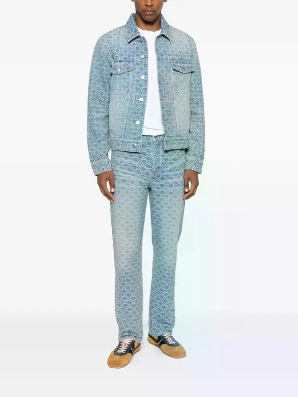 Sandro Square-pattern Denim Jacket