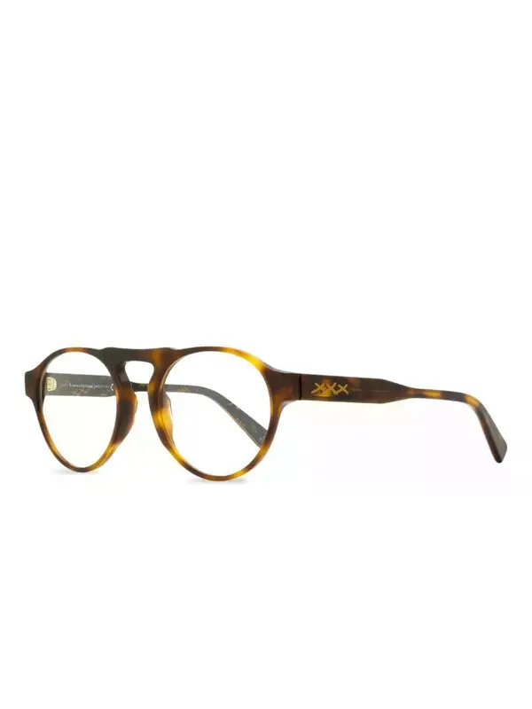 Zegna 5188 Keyhole-bridge Oval-frame Eyeglasses - Brown