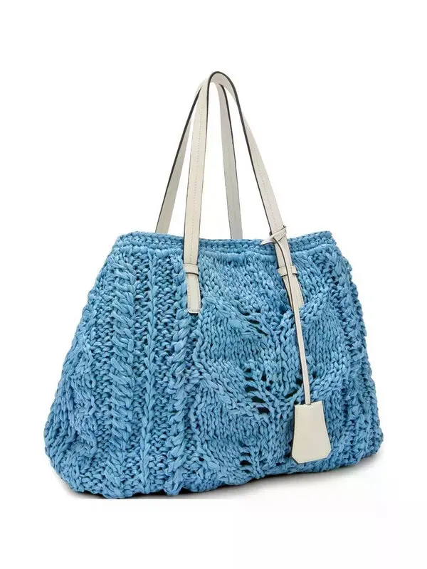 Ermanno Scervino Raffia Shopper Tote Bag - Blue