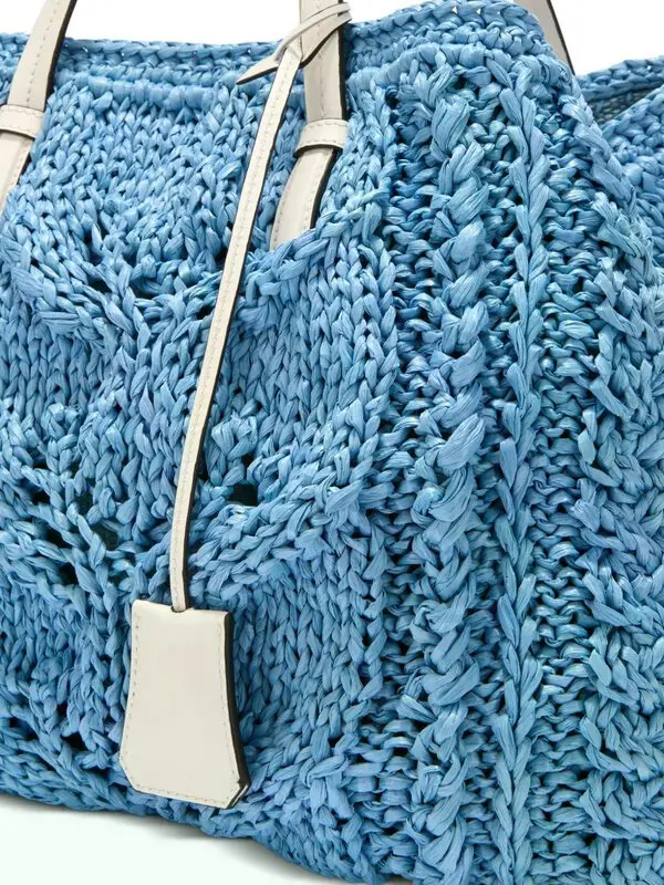 Ermanno Scervino Raffia Shopper Tote Bag - Blue