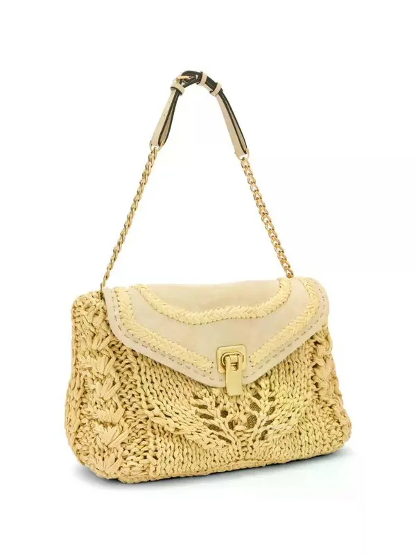 Ermanno Scervino Joy Raffia And Suede Shoulder Bag
