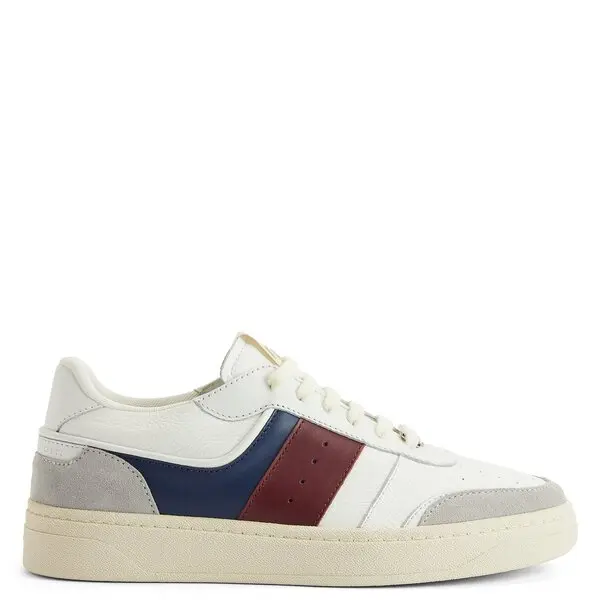 GIUSEPPE ZANOTTI Low-top Suede And Leather Sneakers - Grey