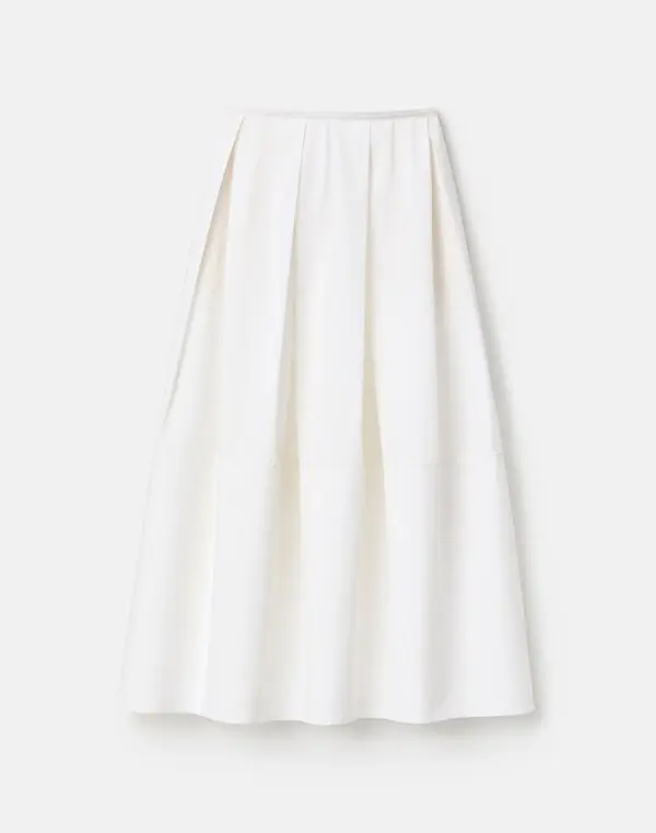 Lafayette 148 New York Organic Cotton Poplin A Line Midi Skirt - White