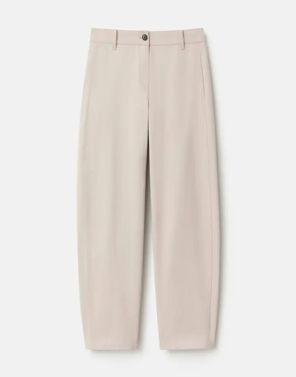 Lafayette 148 New York Cotton Twill Barrel Leg Chino Ankle Pants - Cement