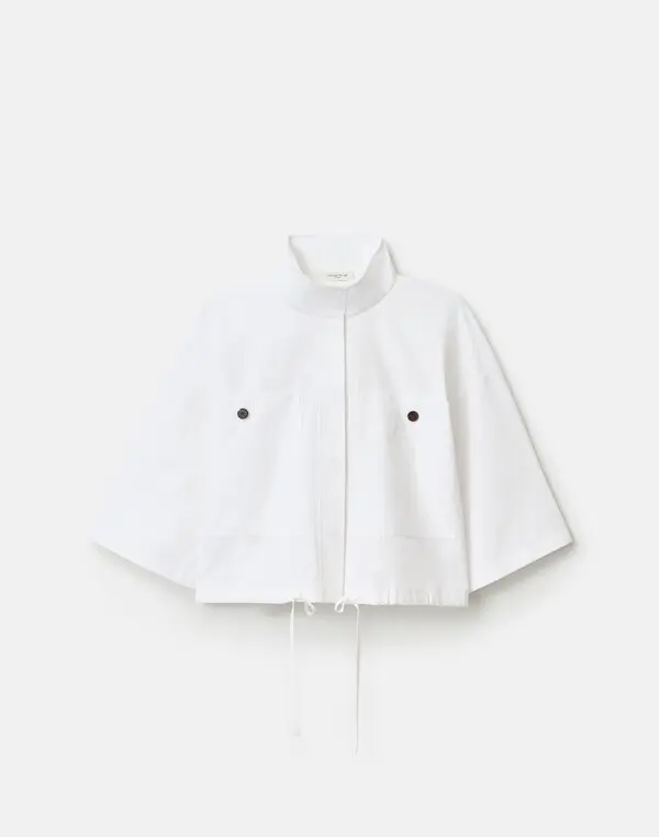 Lafayette 148 New York Organic Cotton Oversized Shirt Jacket - White