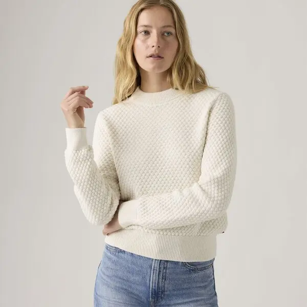 LEVI'S Snowflake Crewneck Pullover Sweater - Tofu