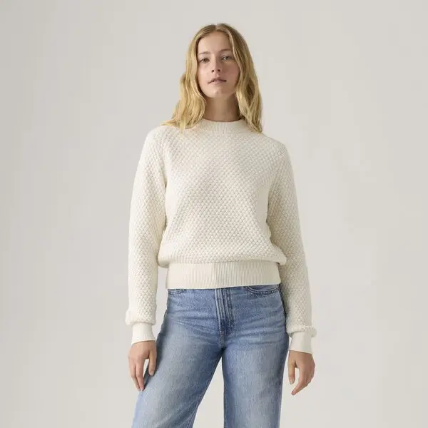 LEVI'S Snowflake Crewneck Pullover Sweater - Tofu
