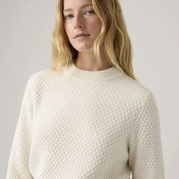 LEVI'S Snowflake Crewneck Pullover Sweater - Tofu
