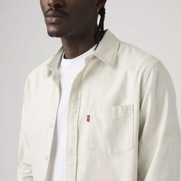 LEVI'S Sunset One Pocket Standard Fit Flannel Shirt - Silver Birch