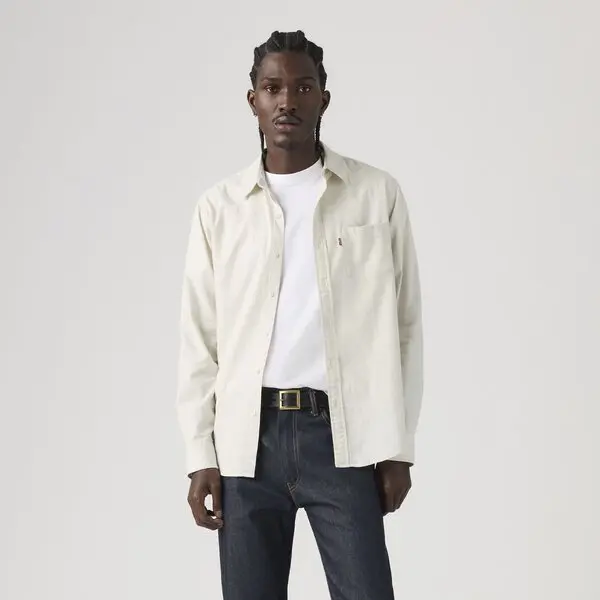 LEVI'S Sunset One Pocket Standard Fit Flannel Shirt - Silver Birch