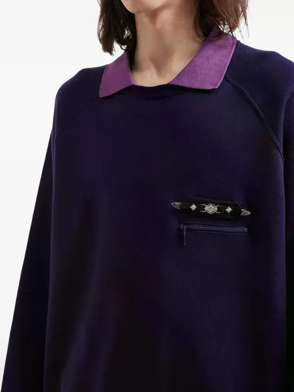 Toga Collared Embellished Sweatshirt