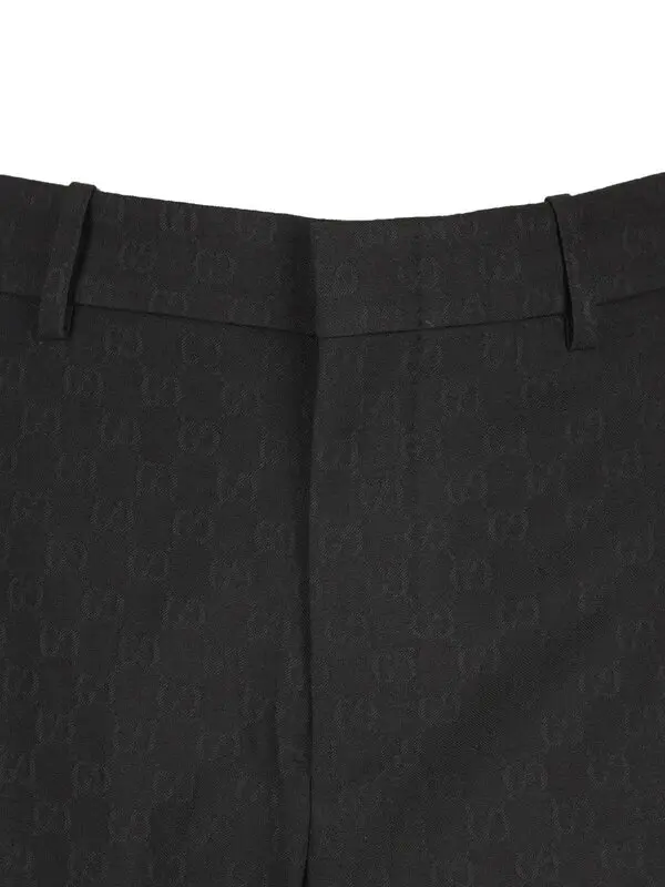 Gucci Gg Wool Trousers - Black