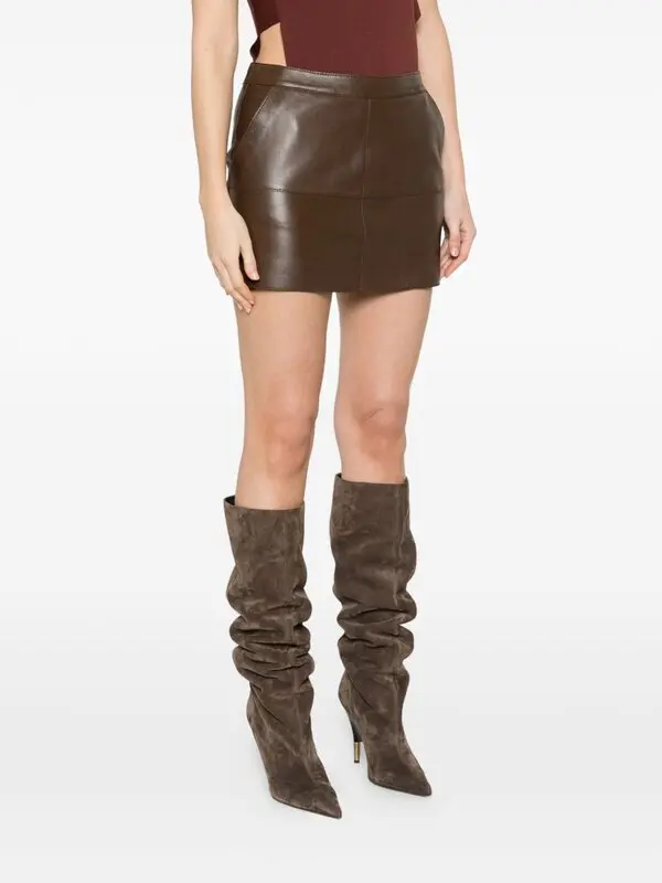 PAROSH Leather Mini Skirt
