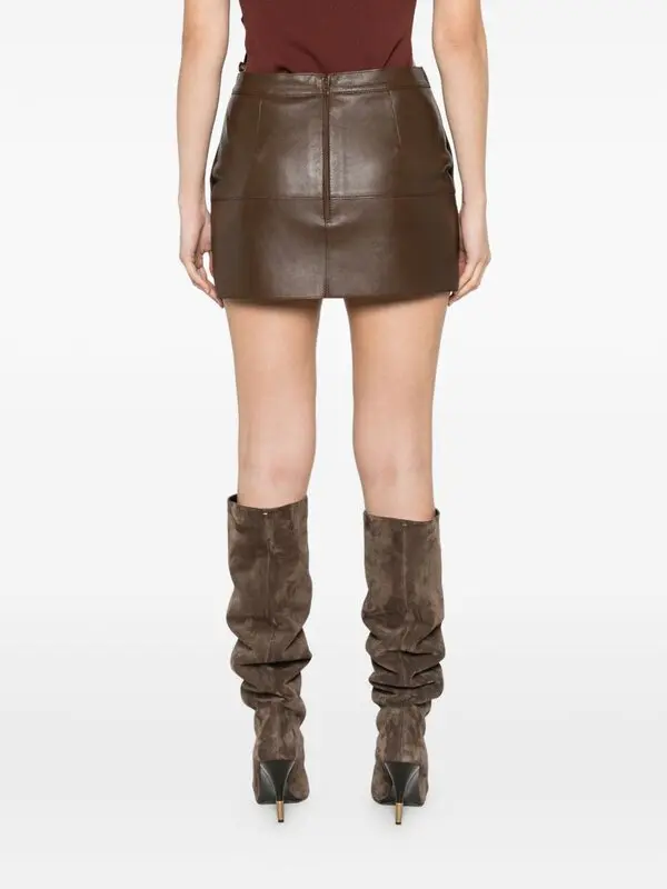 PAROSH Leather Mini Skirt