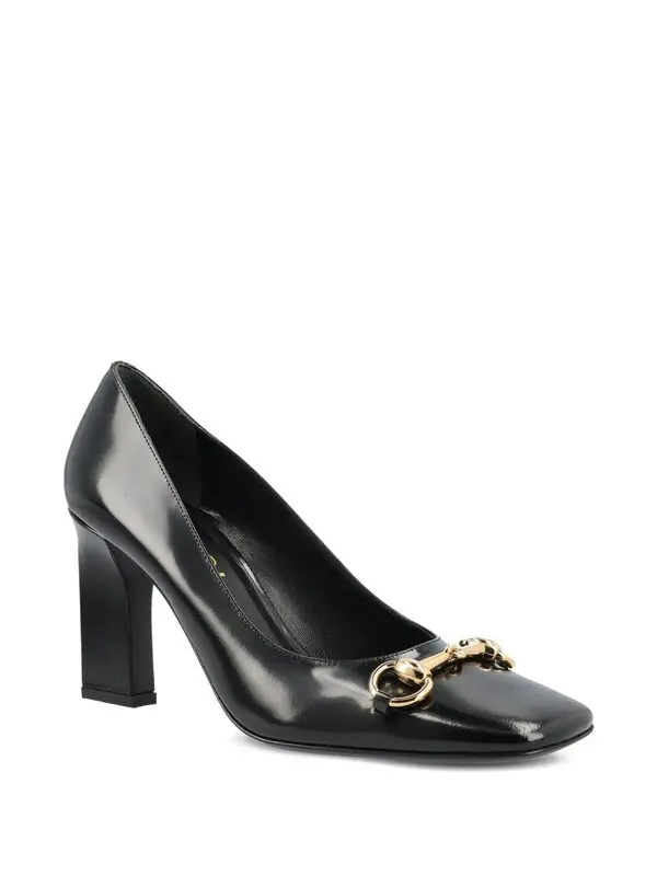 Gucci Leather Horsebit Pumps - Black
