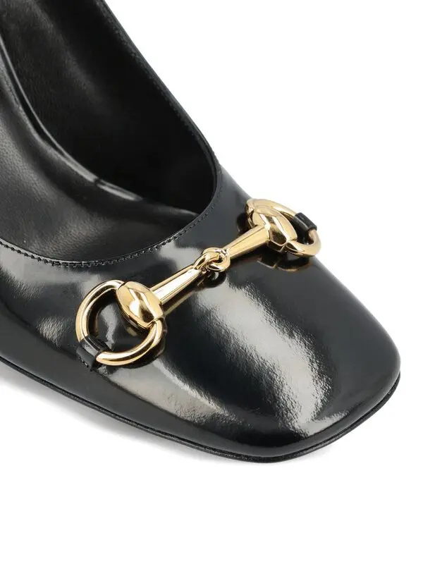 Gucci Leather Horsebit Pumps - Black