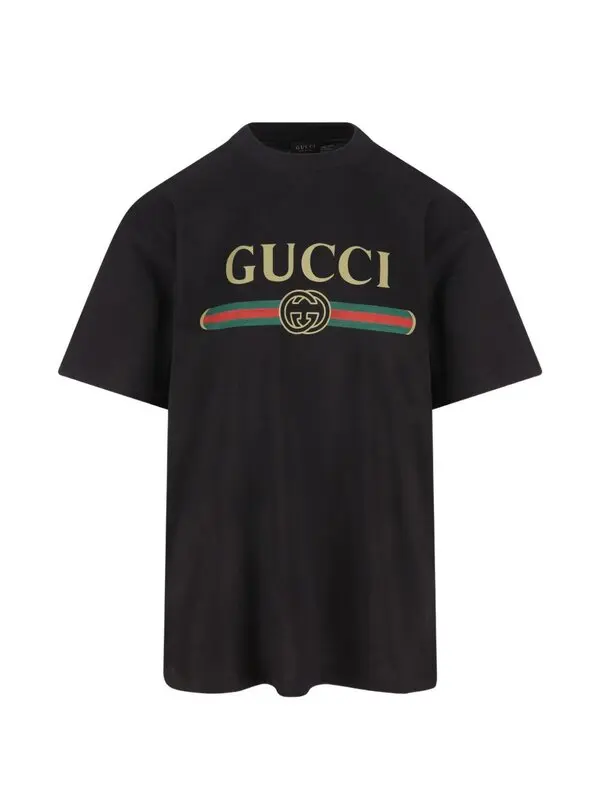 Gucci Logo Cotton T-shirt - Black