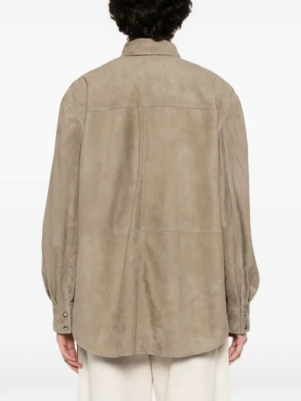 Brunello Cucinelli Leather Shirt - Green