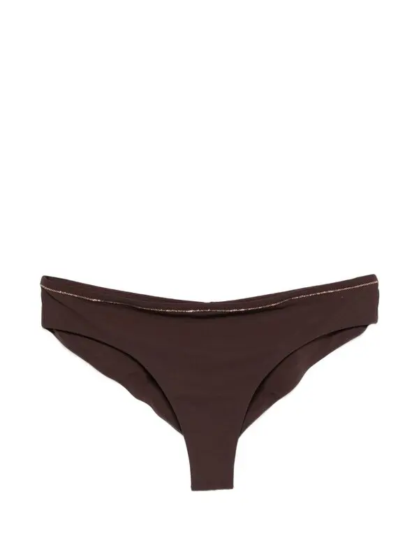 Brunello Cucinelli Bikini Bottom With Trim - Brown