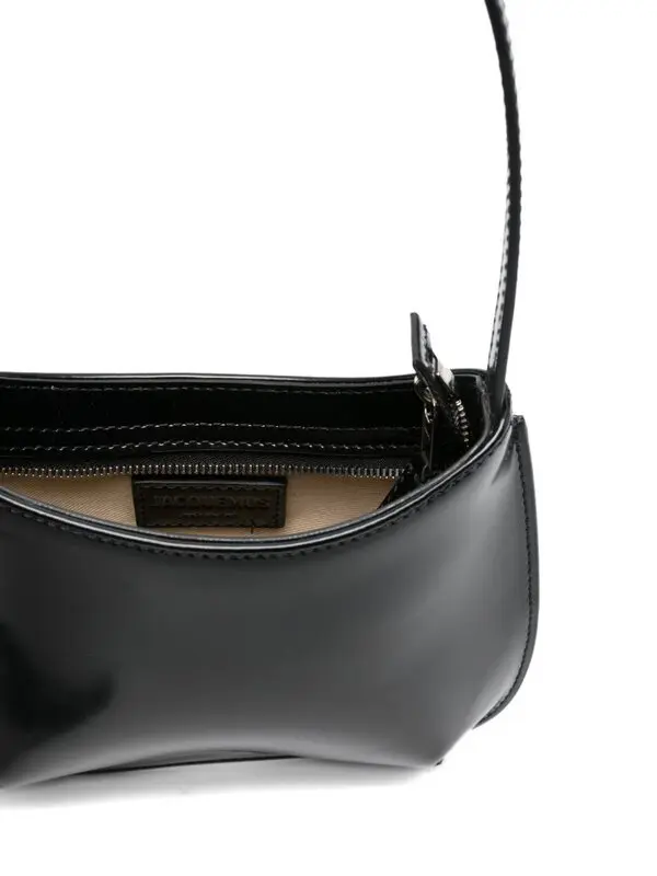 Jacquemus Le Petit Bisou Leather Shoulder Bag - Black