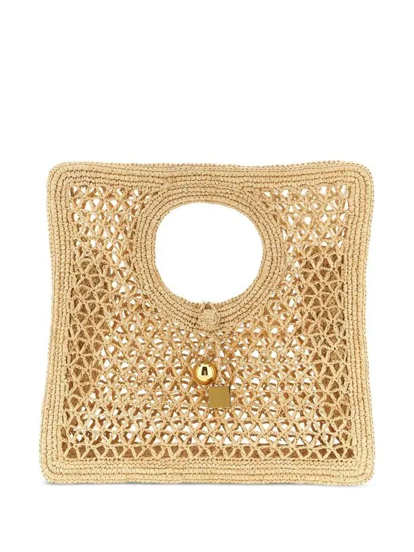 Jacquemus Le Petit Carre Spiaggia Rafia Handbag - Beige