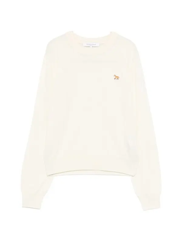 Maison Kitsuné Baby Fox Wool Crewneck Jumper - Beige