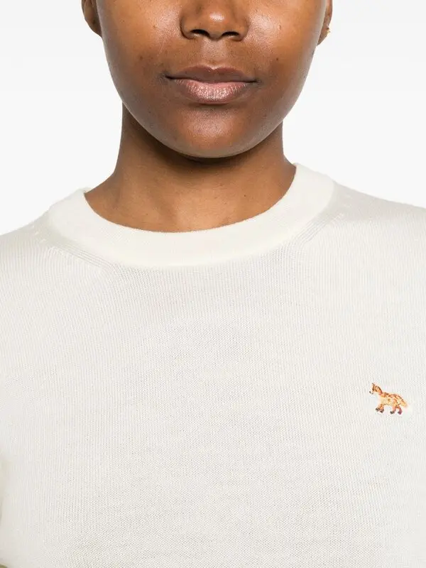 Maison Kitsuné Baby Fox Wool Crewneck Jumper - Beige