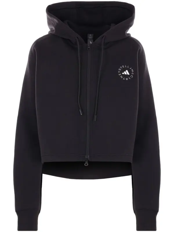 Adidas By Stella McCartney Logo Cotton Hoodie - Black