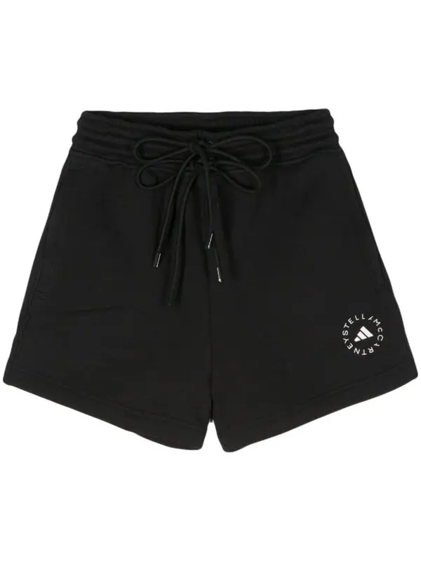 Adidas By Stella McCartney Logo Cotton Shorts - Black