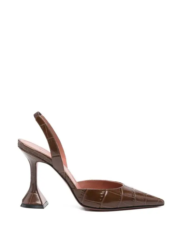 Amina Muaddi Holli Slingback Pumps - Brown