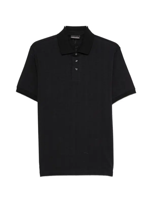 Emporio Armani Logo Cotton Polo Shirt - Blue