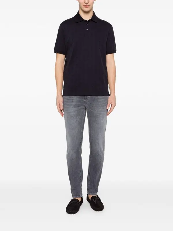Emporio Armani Logo Cotton Polo Shirt - Blue