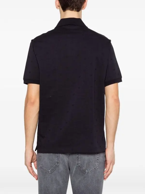 Emporio Armani Logo Cotton Polo Shirt - Blue