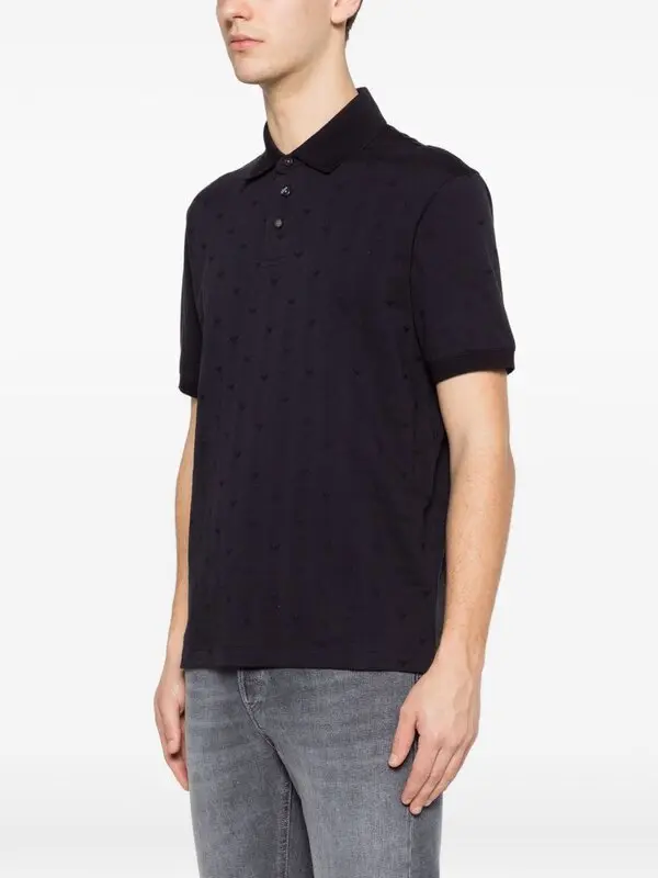 Emporio Armani Logo Cotton Polo Shirt - Blue