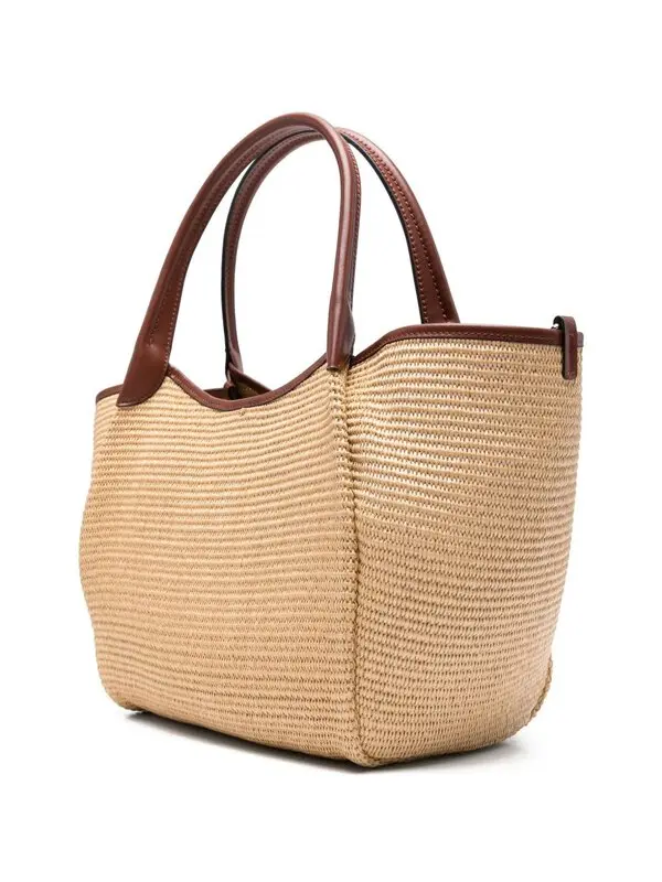 Emporio Armani Straw Medium Tote Bag - Brown