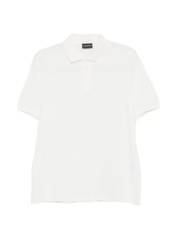 Emporio Armani Logo Cotton Polo Shirt - White