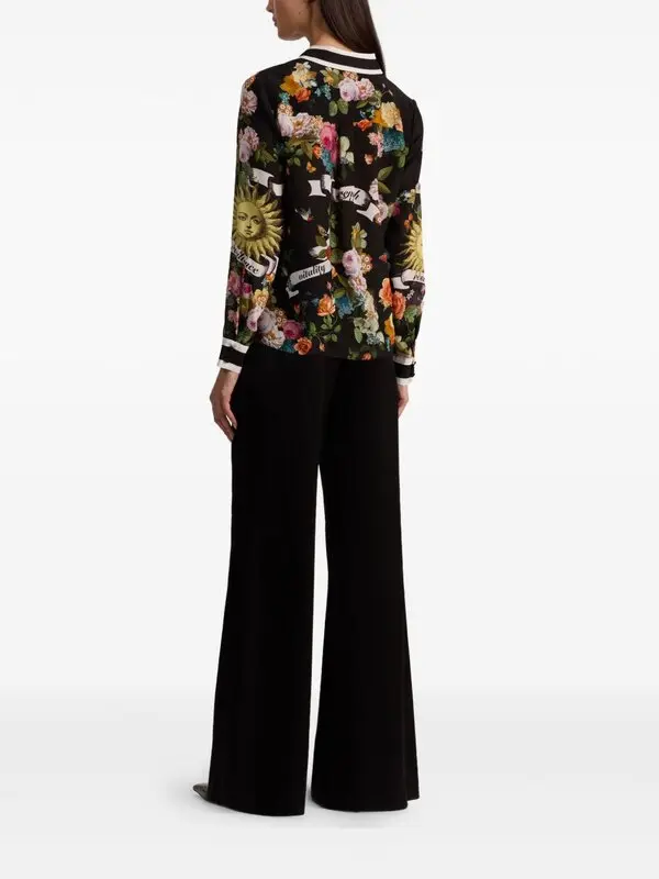 Alice + Olivia Printed Silk Shirt