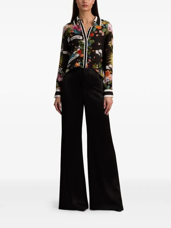 Alice + Olivia Printed Silk Shirt