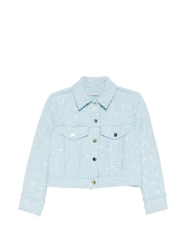 Alice + Olivia Tweed Jacket - Sky Blue