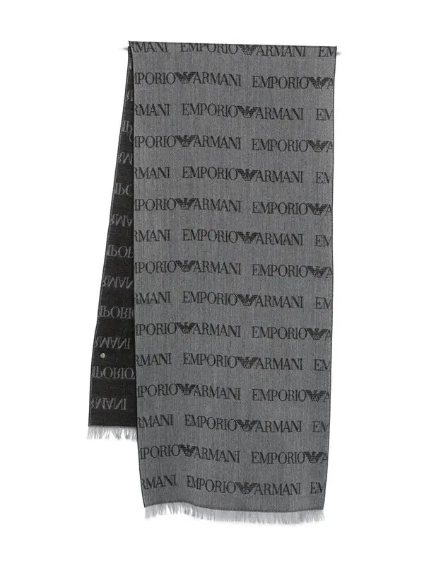Emporio Armani Wool Blend Scarf - Grey