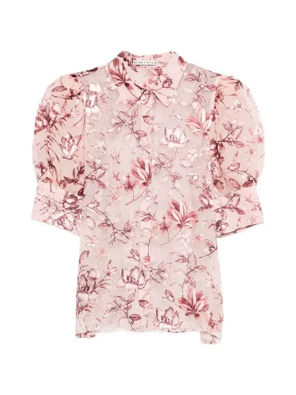 Alice + Olivia Printed Scrunched Top