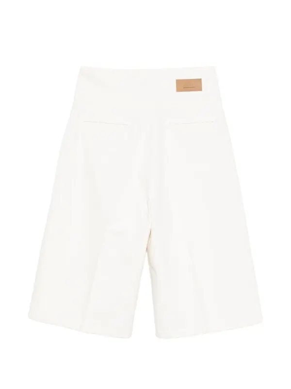 Ami Cotton Bermuda Shorts - Beige