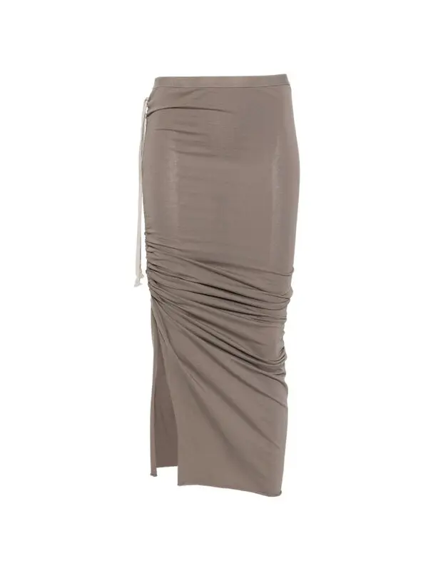 Rick Owens Cotton Long Skirt - Grey