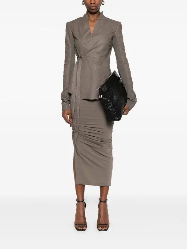 Rick Owens Cotton Long Skirt - Grey
