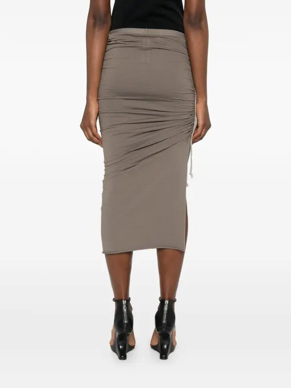 Rick Owens Cotton Long Skirt - Grey