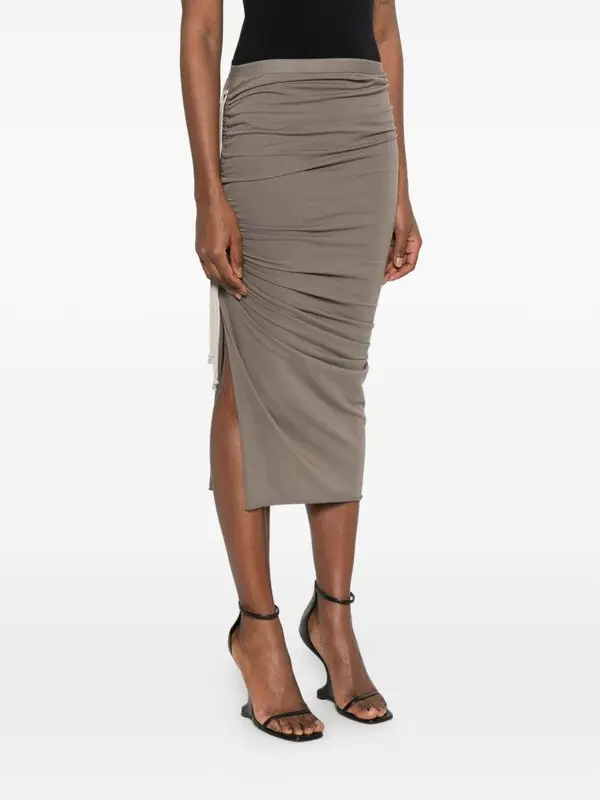 Rick Owens Cotton Long Skirt - Grey