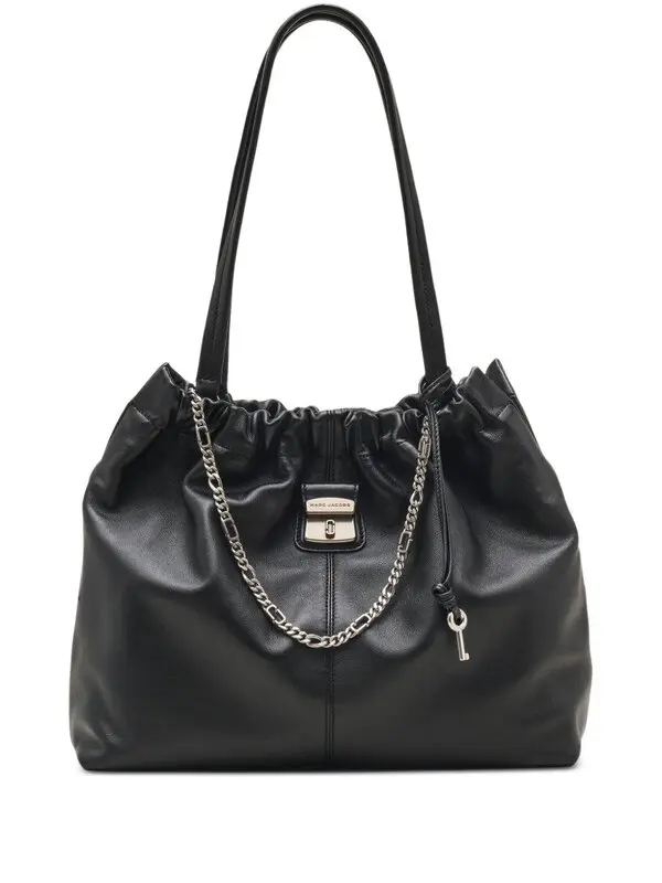 Marc Jacobs The Tote Suede Leather Shoulder Bag - Black