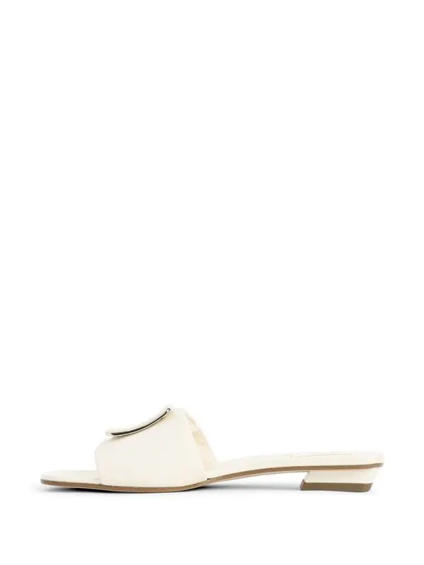 ROGER VIVIER Leather Flat Sandals - White
