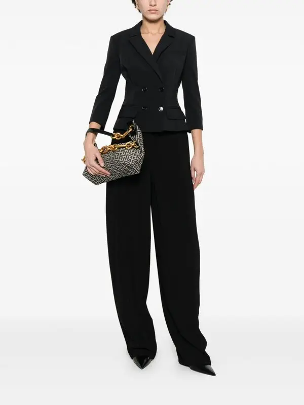 Elisabetta Franchi Wide-leg High-waisted Trousers - Black