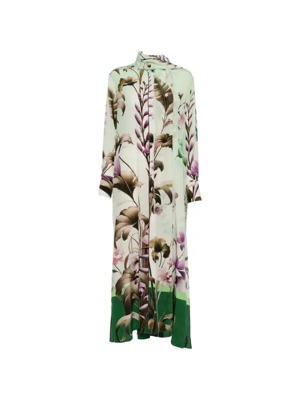 F.R.S FOR RESTLESS SLEEPERS Printed Silk Dress - Green